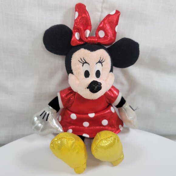 Disney | Toys | Ty Minnie Mouse Red Dress Sparkle Disney Plush Animal ...
